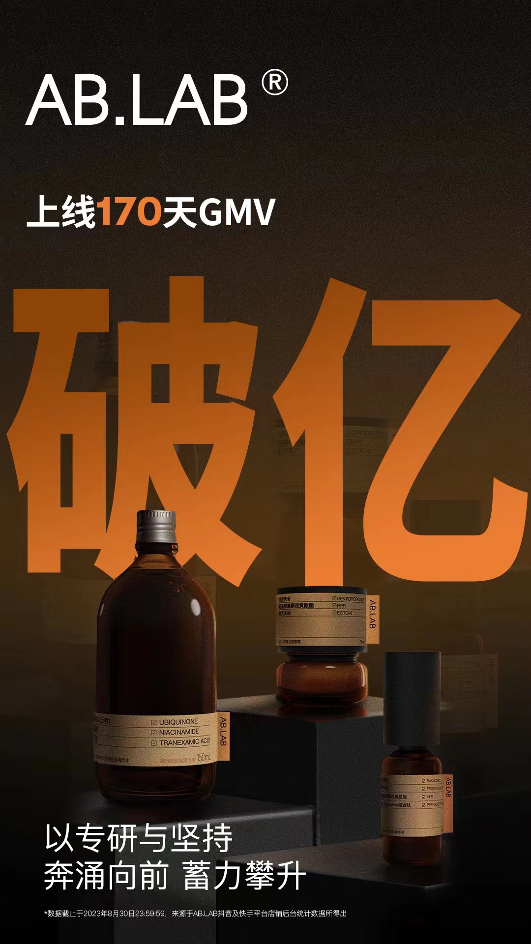 VT知美集团旗下新品牌AB.LAB上线170天GMV破亿 - 快讯 - 亿邦动力